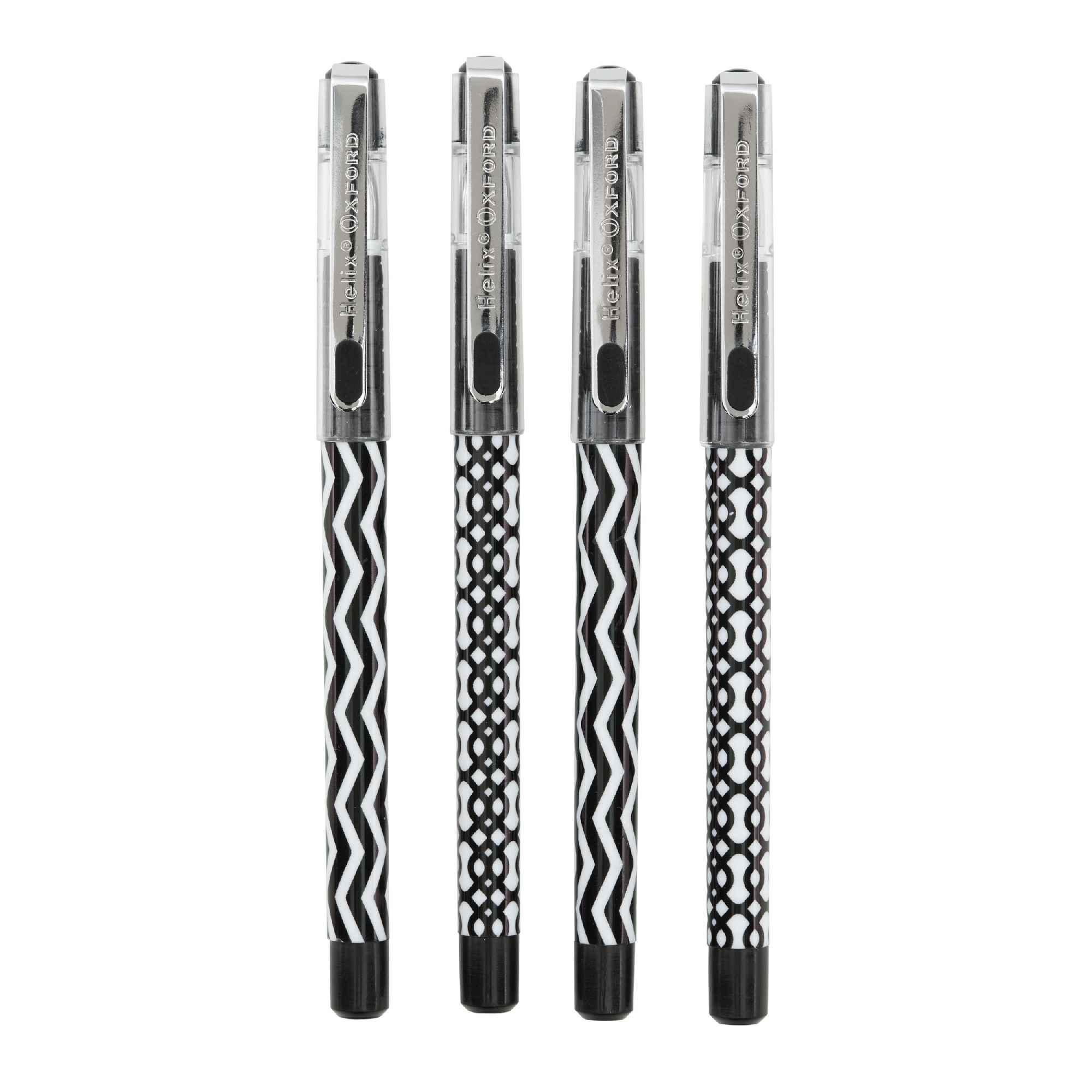 OXFORD MONOCHROME GEL BLACK INK PENS X4 – Maped Helix UK