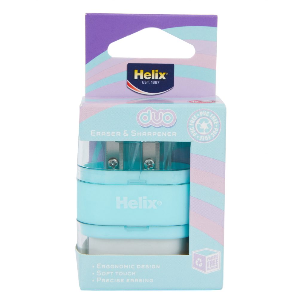 HELIX DUO SHARPENER AND ERASER 2 HOLE – PASTEL – Maped Helix UK